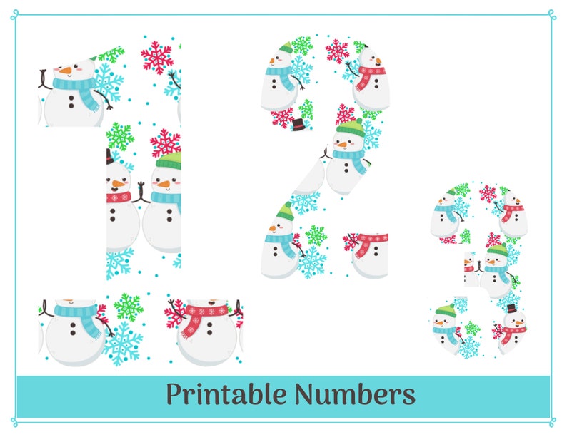 Snowmen Alphabet Clip Art Letters A-Z Printable & Resizable | Etsy