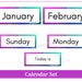Purple and Green Classroom Calendar Set Printable Classroom Headers ...