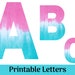Pink and Blue Watercolor Printable Letters | Classroom Bulletin Boards ...