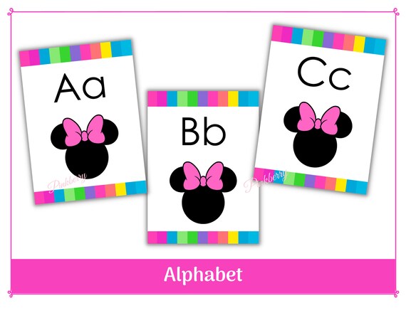 Rainbow Minnie Alphabet Cards Classroom Alphabet Rainbow - Etsy