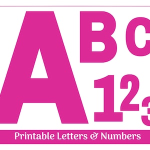 Magenta Pink Alphabet Letters A-Z, Numbers 0-9 | Banner Letters ...