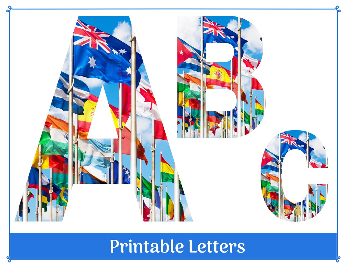 United Nations International Flag Alphabet Clip Art Letters - Etsy