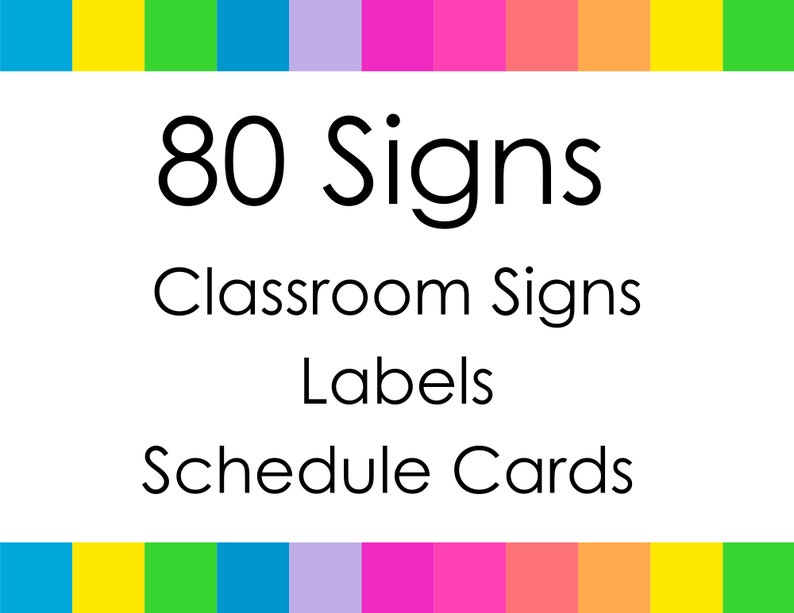 Rainbow Minnie Classroom Center Signs Set of 80 Signs - Etsy