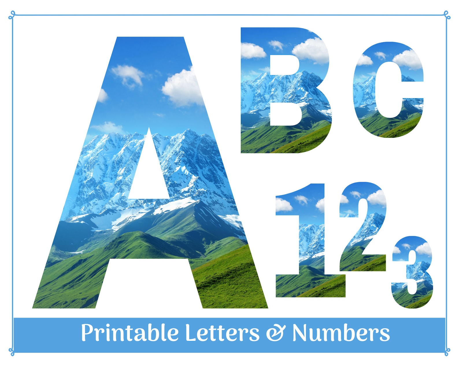 Mountain Landscape Alphabet: A-Z, 0-9 PNG Letters (digital Download) - Etsy