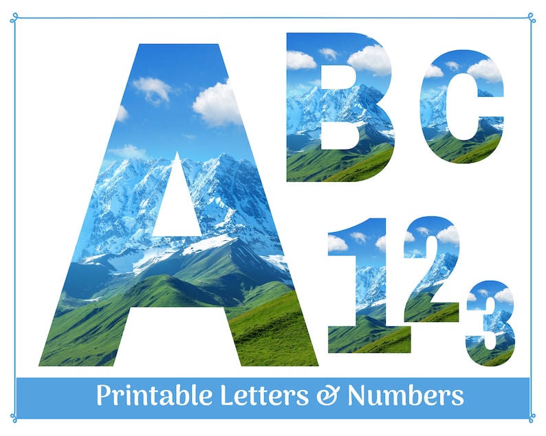Mountain Landscape Alphabet: A-Z, 0-9 PNG Letters (digital Download) - Etsy