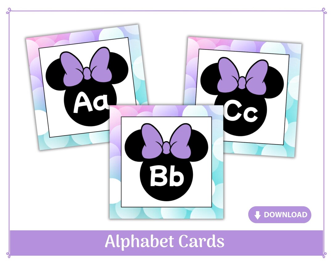 Pastel Mickey & Minnie Alphabet Cards: Printable Classroom Letters ...