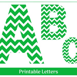 Green Chevron Alphabet Letters & Numbers: DIY Banner (digital Download ...