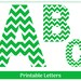 Green Chevron Alphabet Letters & Numbers: DIY Banner (digital Download ...