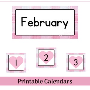 February Classroom Calendar Header and Numbers| Printable & Resizable ...