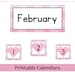 February Classroom Calendar Header and Numbers Printable & Resizable ...