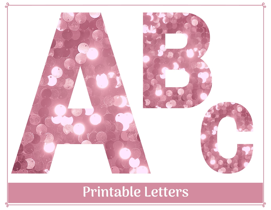 Pink Sparkly Glam Clip Art Letters | Uppercase A-Z, Numbers 0-9 ...