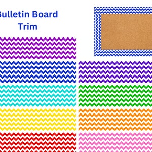 Chevron Bundle Bulletin Board Trim Printable Border - Etsy