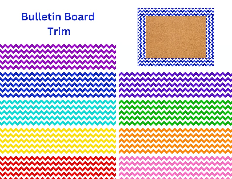 Chevron Bulletin Board Trim: Printable Classroom Border (digital ...