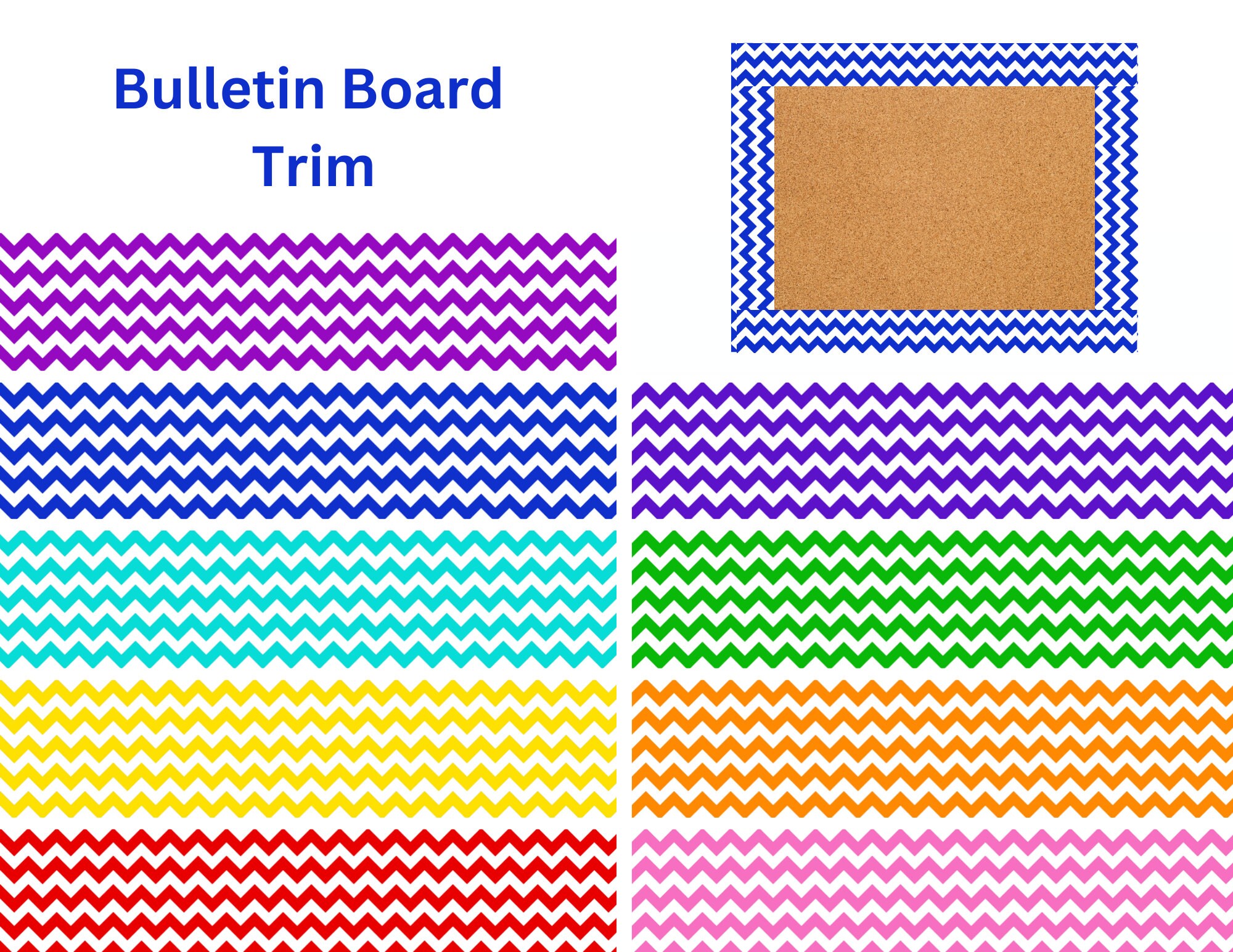 Chevron Bulletin Board Trim: Printable Classroom Border (digital ...