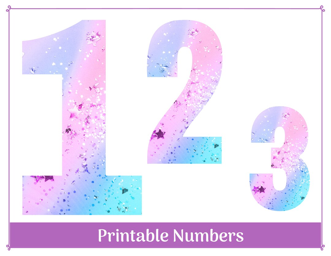 Pastel Rainbow Number Clip Art Printable & Resizable Numbers - Etsy