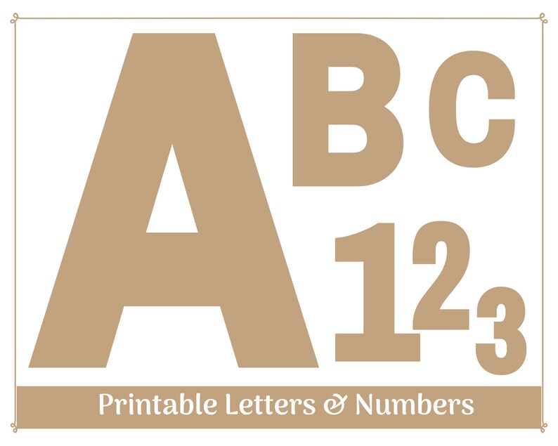 Tan Alphabet Clip Art: Printable Letters A-Z & Numbers 0-9 (digital ...
