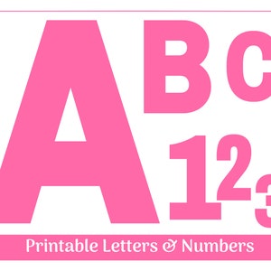 Neon Pink Alphabet Letters A-Z, Numbers 0-9 | Banner Letters, Bulletin ...
