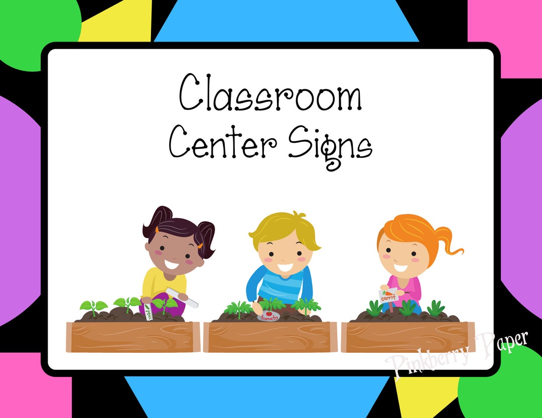 Preschool Center Signs: Set of 17 Printable Classroom Signs (digital ...