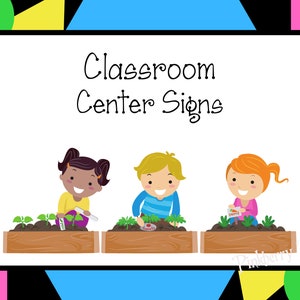 Preschool Center Signs: Set of 17 Printable Classroom Signs (digital ...