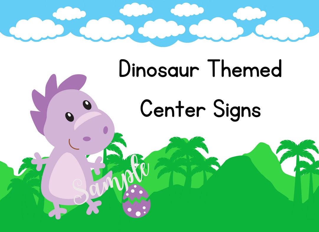 Dinosaur Themed Classroom Center Signs | Personalized Center Signs ...