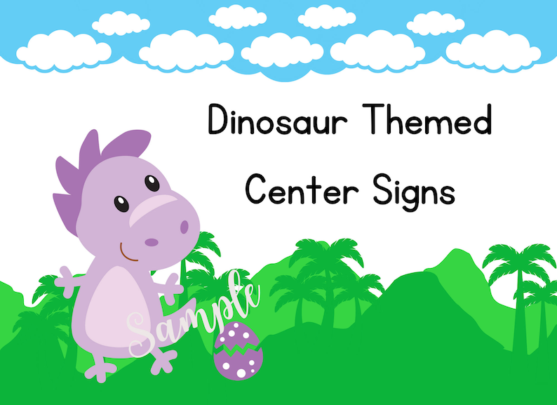 Dinosaur Themed Classroom Center Signs Personalized Center - Etsy