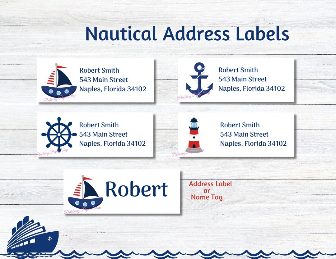 Nautical Address Labels: DIY Printable Template (digital Download) - Etsy