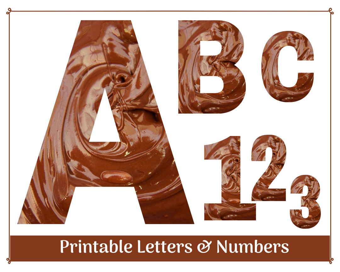 Chocolate Alphabet Clip Art Letters A-Z, Numbers 0-9 | Candy Letters ...
