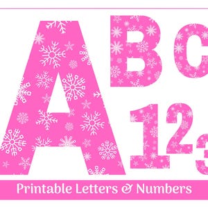 Pink Snowflake Christmas Letters and Numbers Clip Art (digital Download ...