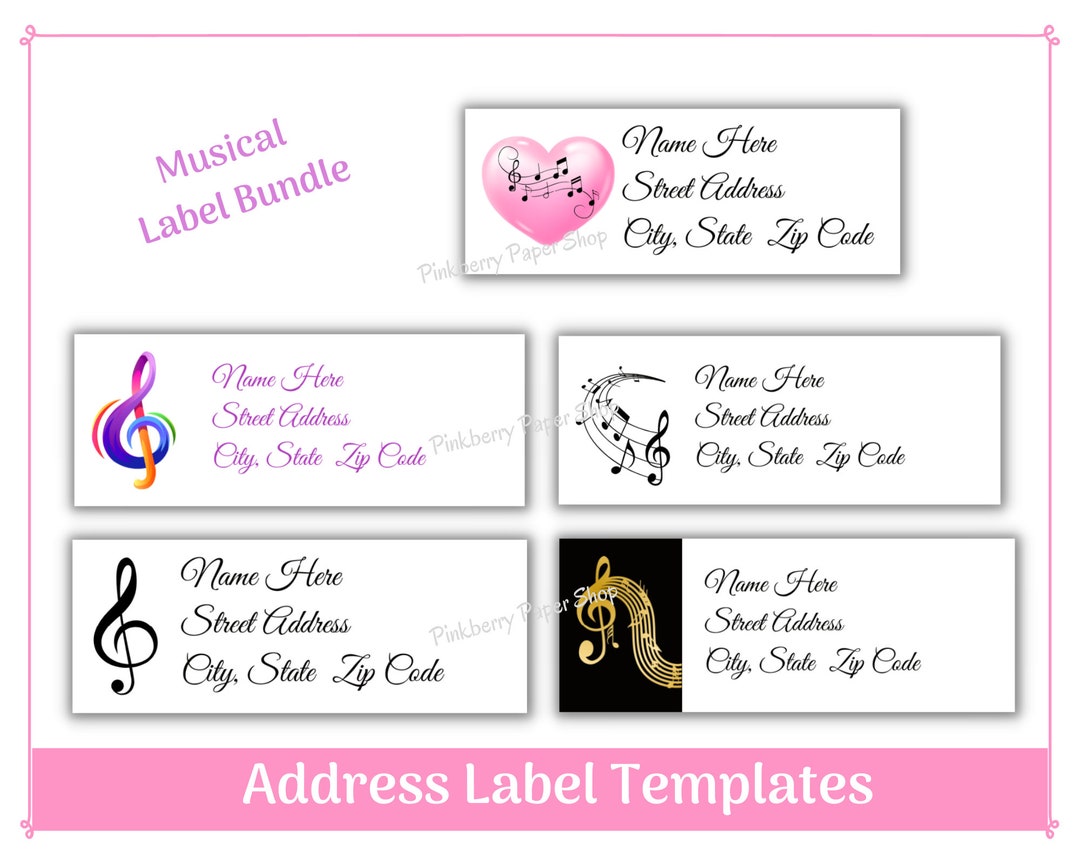 Musical Themed Return Address Labels DIY Printable Musician - Etsy