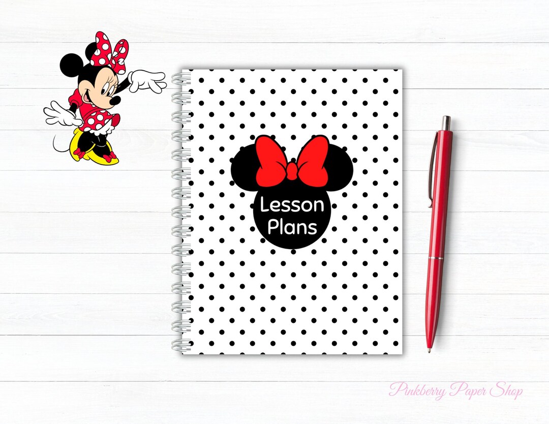 Minnie Mouse Teacher Lesson Planner: Polka Dot Design (digital Download ...
