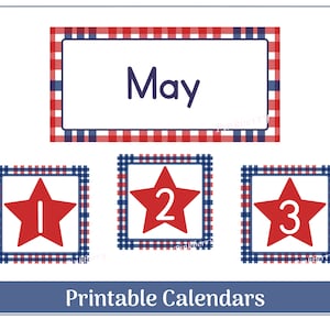May Plaid Classroom Calendar Header & Numbers 1-31 (digital File) - Etsy