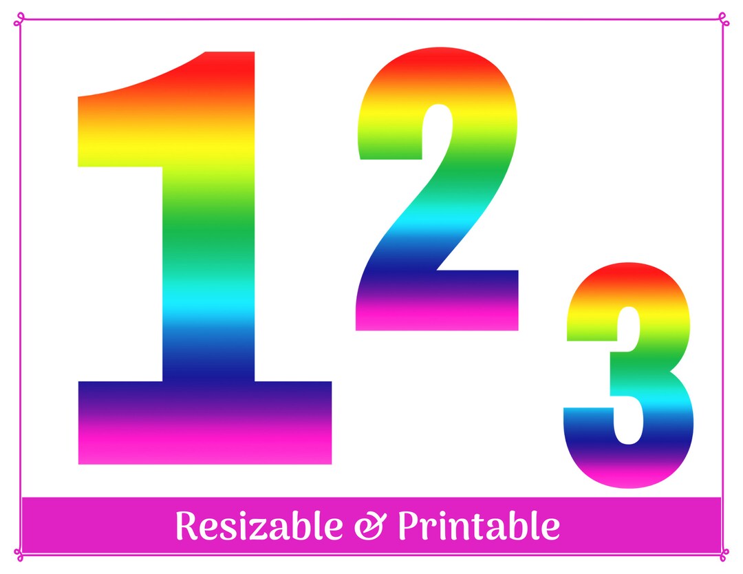Printable Rainbow Number Clip Art Digital Rainbow Numbers - Etsy Australia