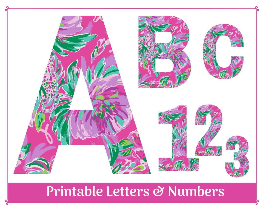 Tropical Floral Alphabet & Number Clip Art (digital Download) - Etsy