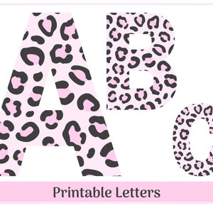 Pink and Black Leopard Alphabet Clip Art Letters A-Z | Numbers 0-9 - Etsy