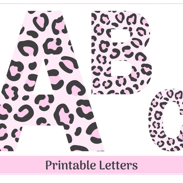 Pink Leopard Letters - Etsy