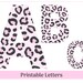 Pink and Black Leopard Alphabet Clip Art Letters A-Z Numbers 0-9 - Etsy