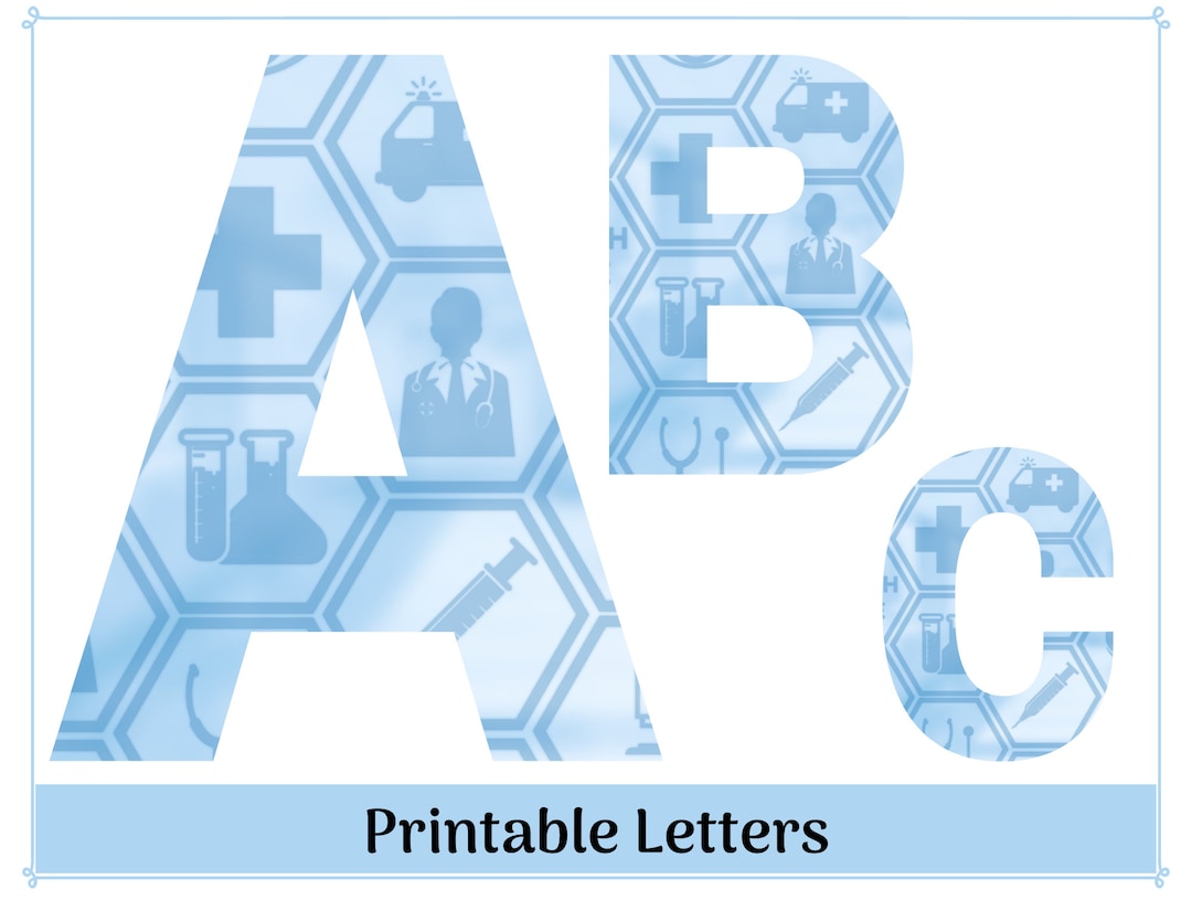 Medical Doctor Themed Alphabet Clip Art Letters A-Z | Numbers 0-9 ...