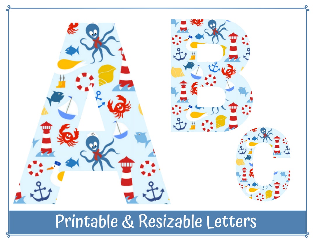 Sea Life Themed Childrens Alphabet Letter Clip Art | Digital Download ...