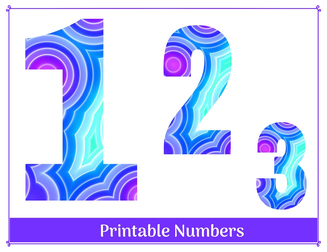 Blue Retro Clip Art Numbers Printable & Resizable Numbers - Etsy