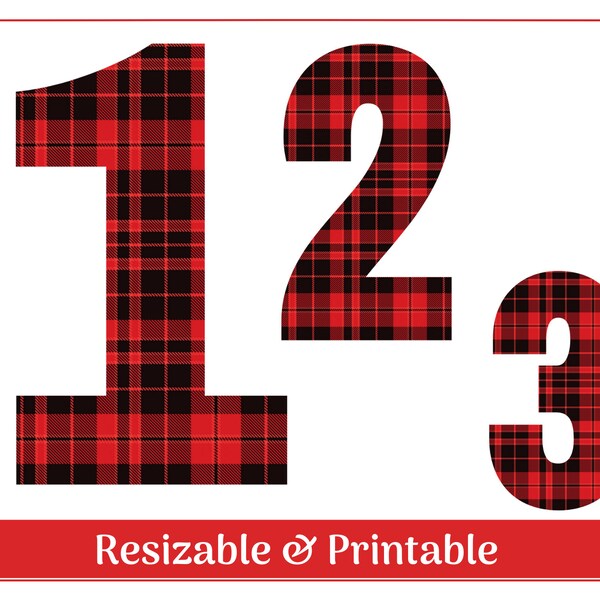 Plaid Number - Etsy
