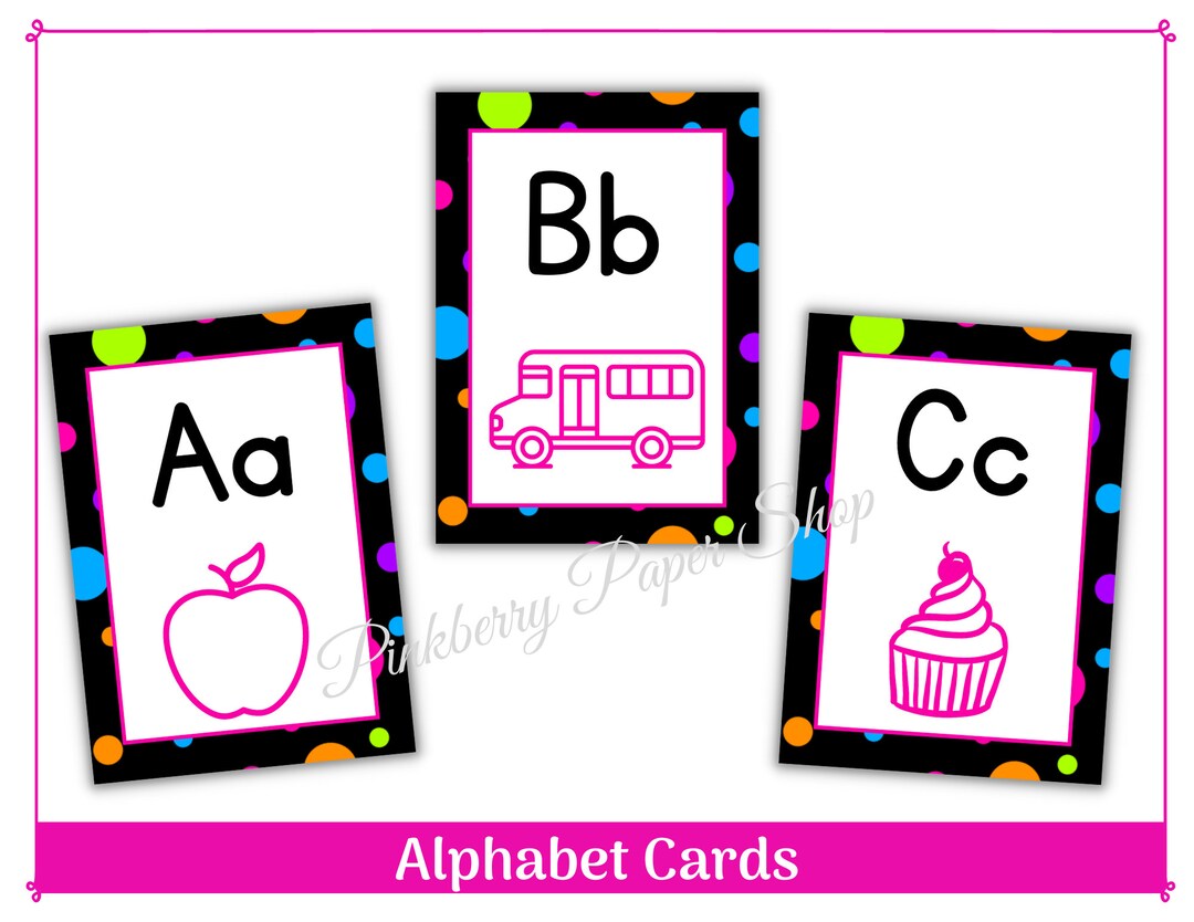 Polka Dot Alphabet Cards: Printable Classroom Decor (digital Download ...