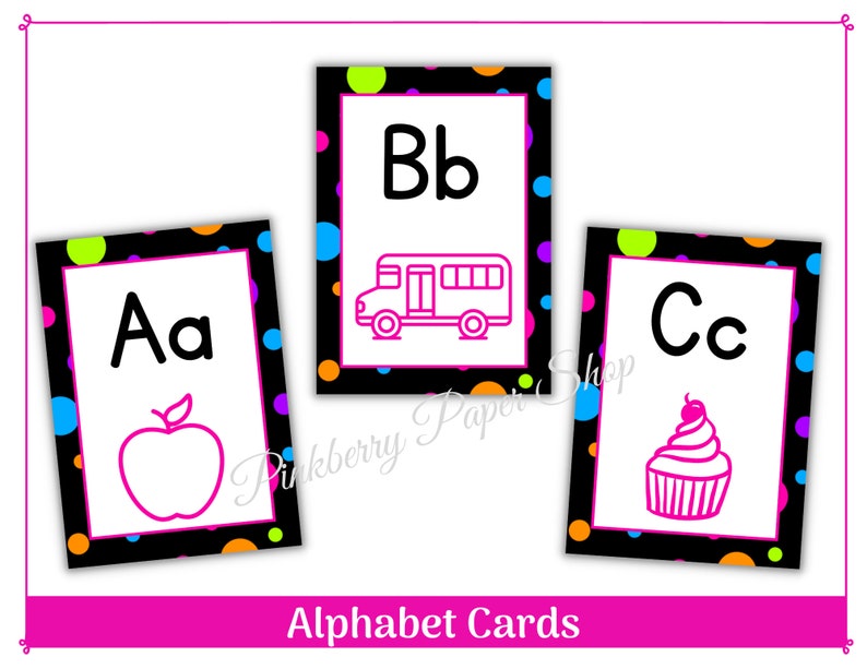 Polka Dot Alphabet Cards: Printable Classroom Decor (digital Download ...