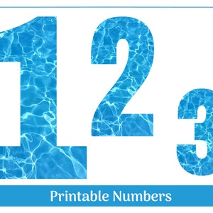 Pool Water Alphabet Letters & Numbers | Uppercase A-Z and Numbers 0-9 ...