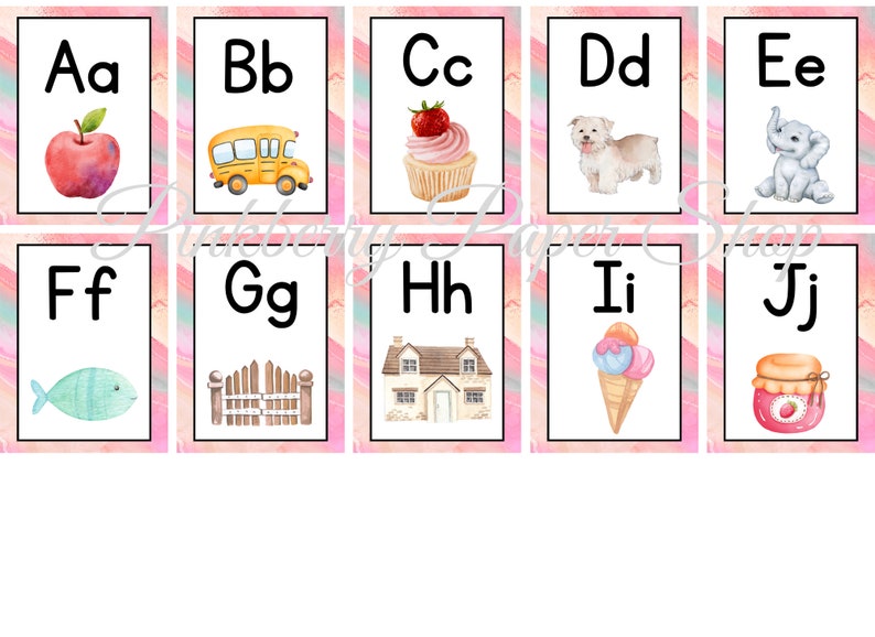 Watercolor Alphabet Cards: Classroom Decor (digital Download) - Etsy