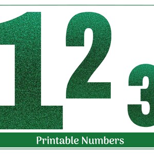 Emerald Green Glitter Alphabet Clip Art Letters A-Z, Numbers 0-9 | DIY ...