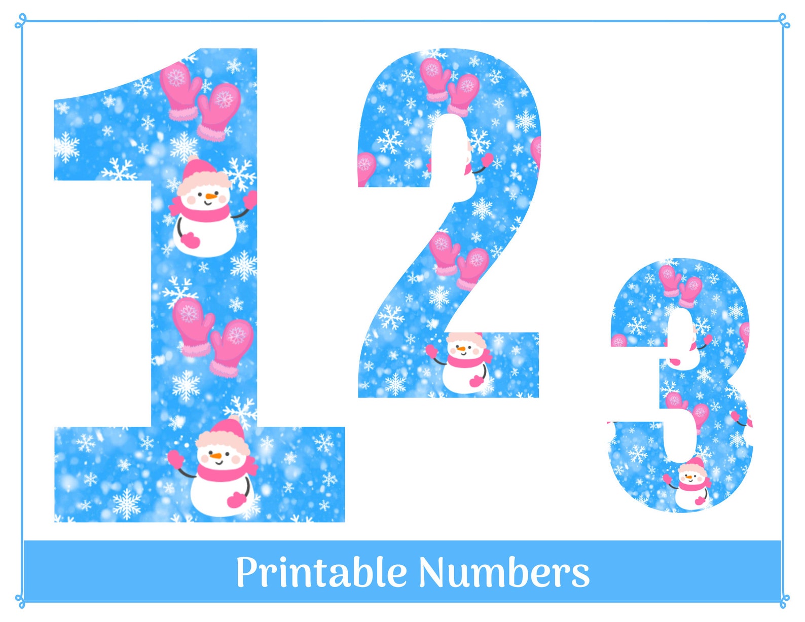 Snowmen Alphabet Clip Art Letters A-Z and Numbers 0-9 | Banner ...