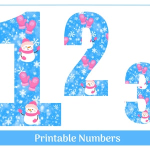 Snowmen Alphabet Clip Art Letters A-Z and Numbers 0-9 | Banner ...