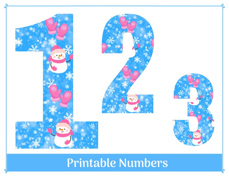 Snowmen Alphabet Clip Art Letters A-Z and Numbers 0-9 | Banner ...