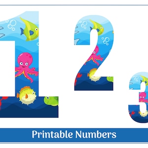 Sea Life Alphabet Clip Art: A-Z, 0-9 Printable Letters (digital ...