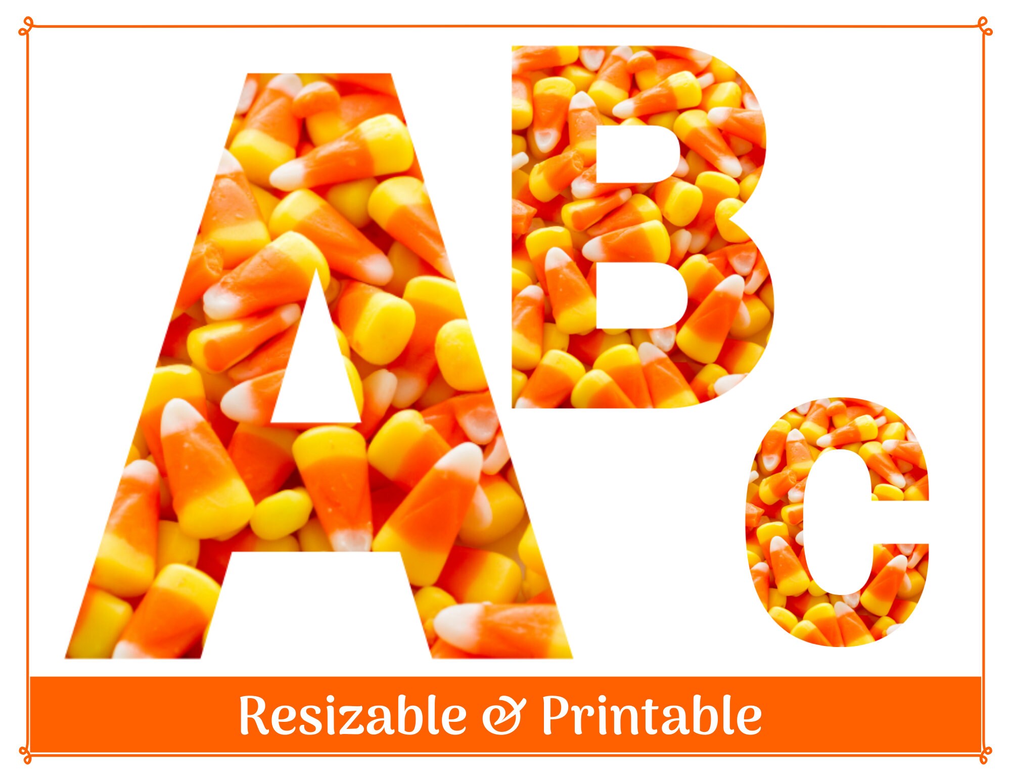 Candy Corn Alphabet Clip Art: Halloween Letters (digital Download) - Etsy
